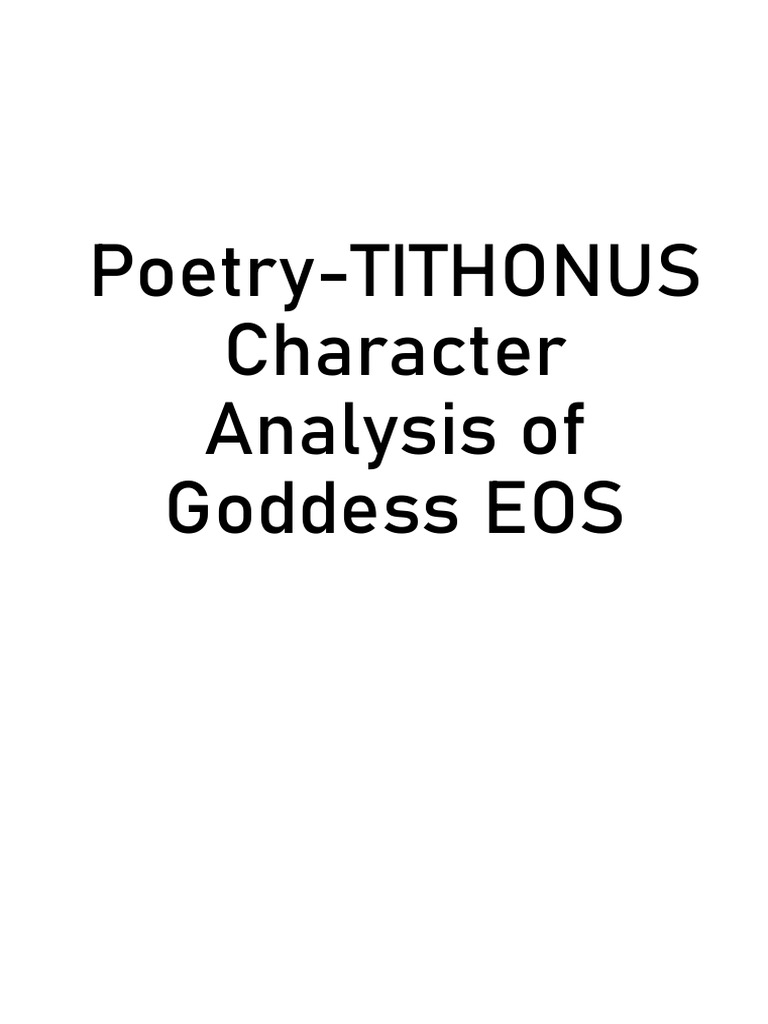Poetry TITHONUS (First Page) | PDF