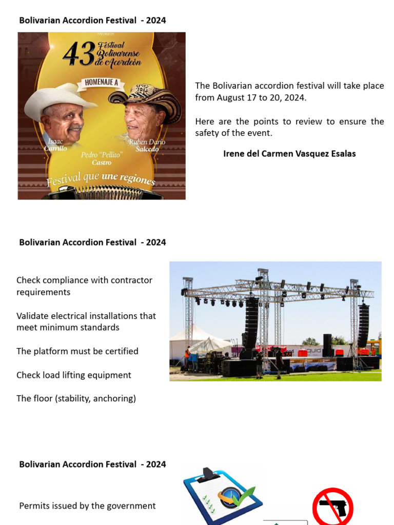 Bolivarian Accordion Festival Safety Guide | PDF