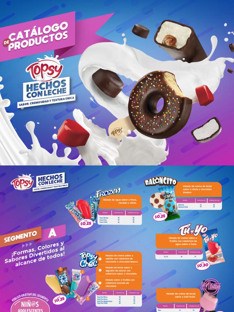 Catálogo de Helados Topsy 2024 | PDF | Helado | Chocolate