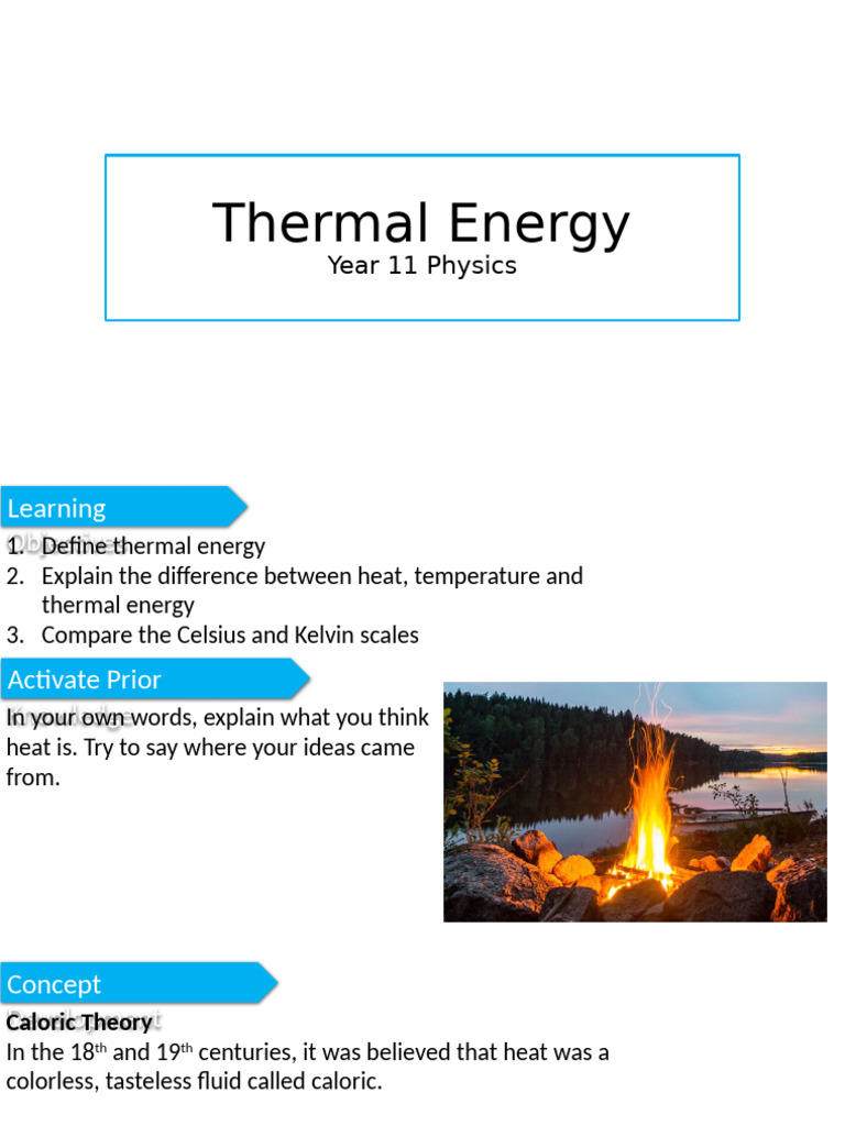01.01 Thermal Energy | PDF | Temperature | Heat