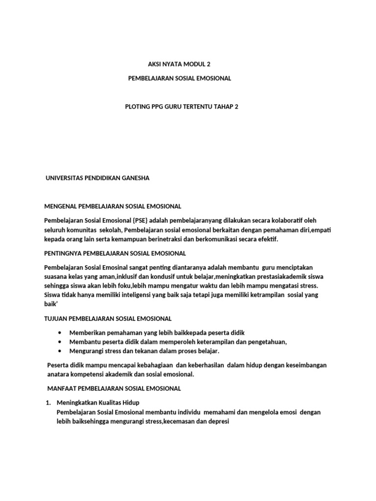 Aksi Nyata Modul 2 | PDF