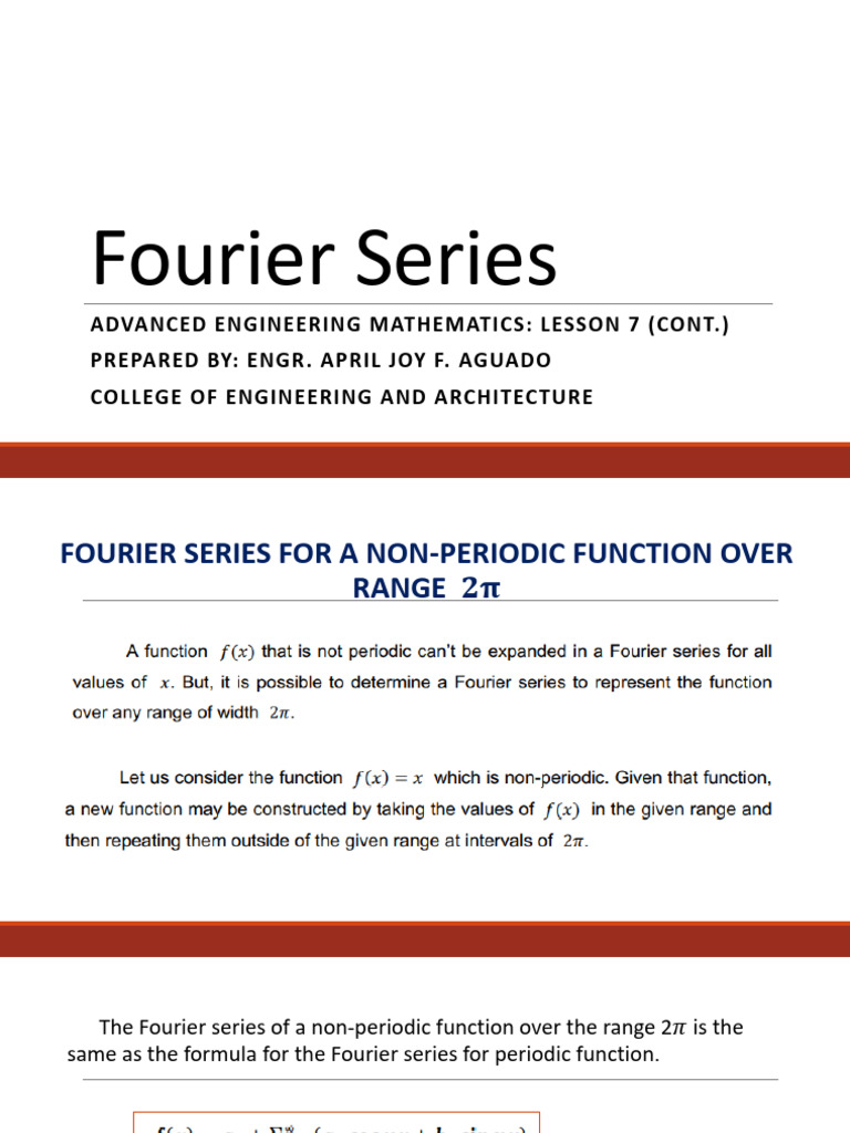 Lesson 7 Fourier Series Part 2 | PDF | Algebra | Angle