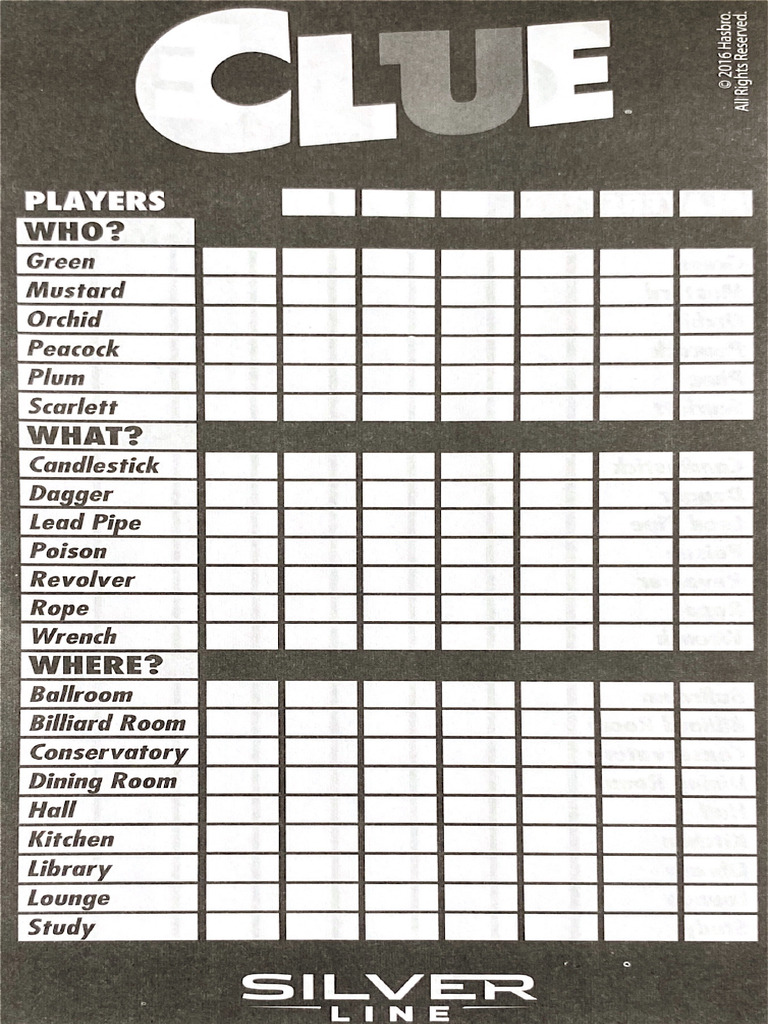 Clue Game Board | PDF