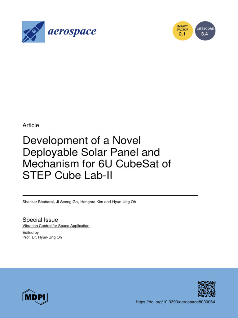 Solar Panel - Development of A Novel Deployable Solar Panel and Mechanism For 6U CubeSat | PDF ...