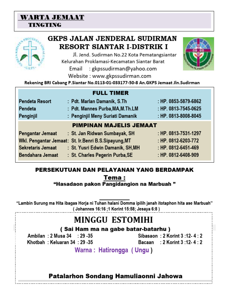 Tingting GKPS Jend Sudirman 02/03/2025 | PDF