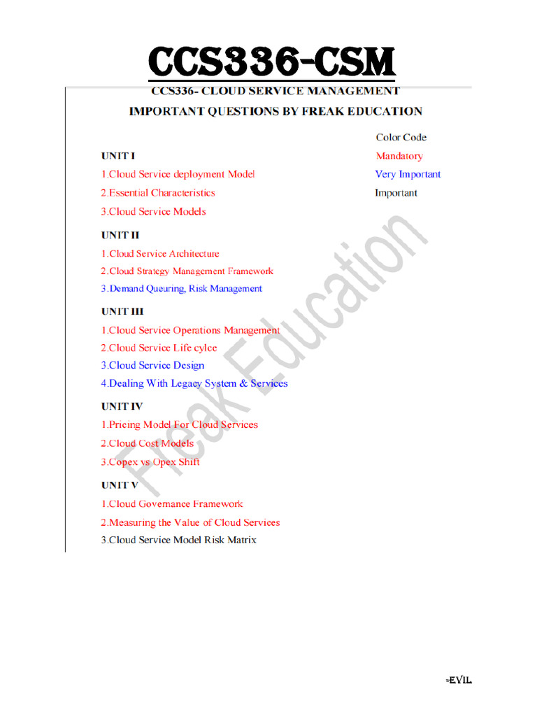 Questions & Answers CCS336 CSM | PDF | Cloud Computing | Software As A ...