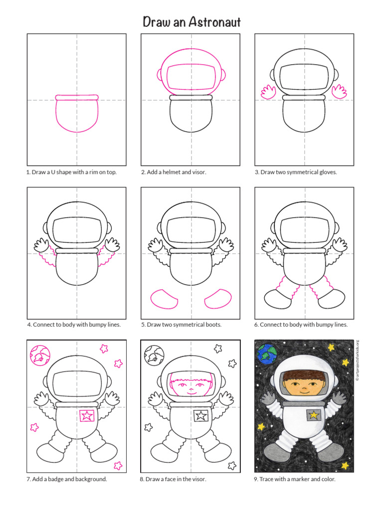 Step-by-Step Guide to Drawing an Astronaut | PDF