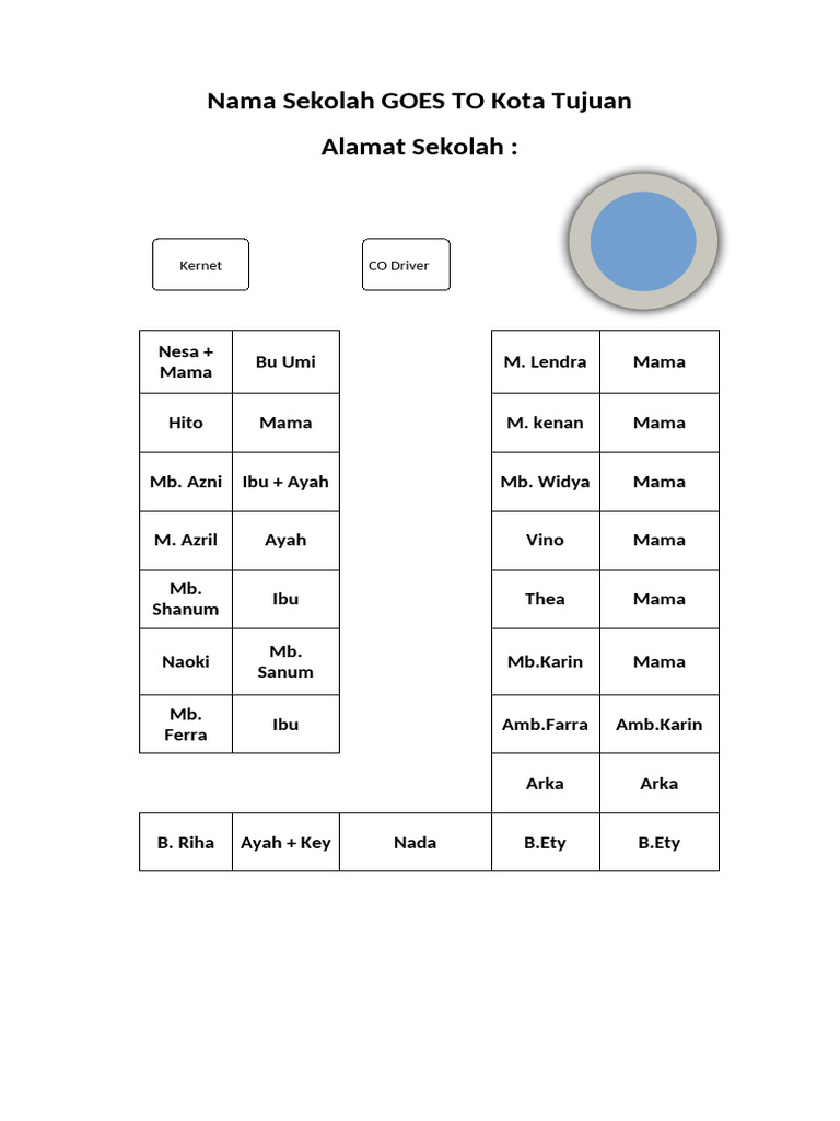 Contoh Denah Penumpang Bis | PDF