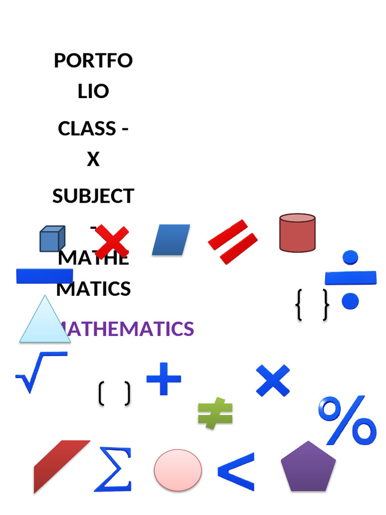 Mathematics Portfolio for Class X | PDF