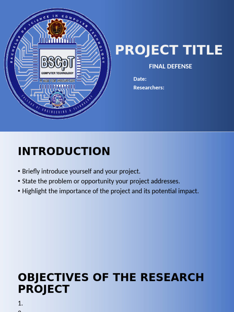 Final Defense Slide Presentation Template | PDF