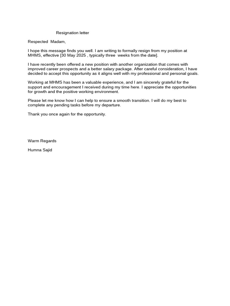 Gratitude Resignation Letter | PDF