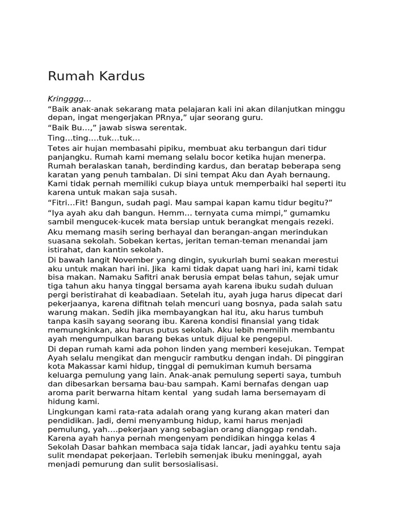 Harapan di Balik Rumah Kardus | PDF