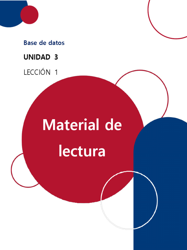 U3-1 - Base de Datos | PDF | SQL | Bases de datos