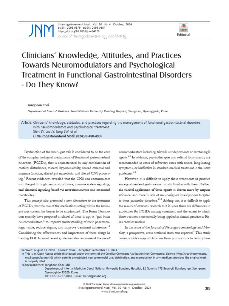 2024 Clinicians' Knowledge, Attitudes, and Practices Regarding The ...
