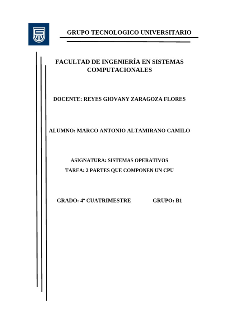 Partes Esenciales del CPU: Guía Completa | PDF | Red de computadoras ...