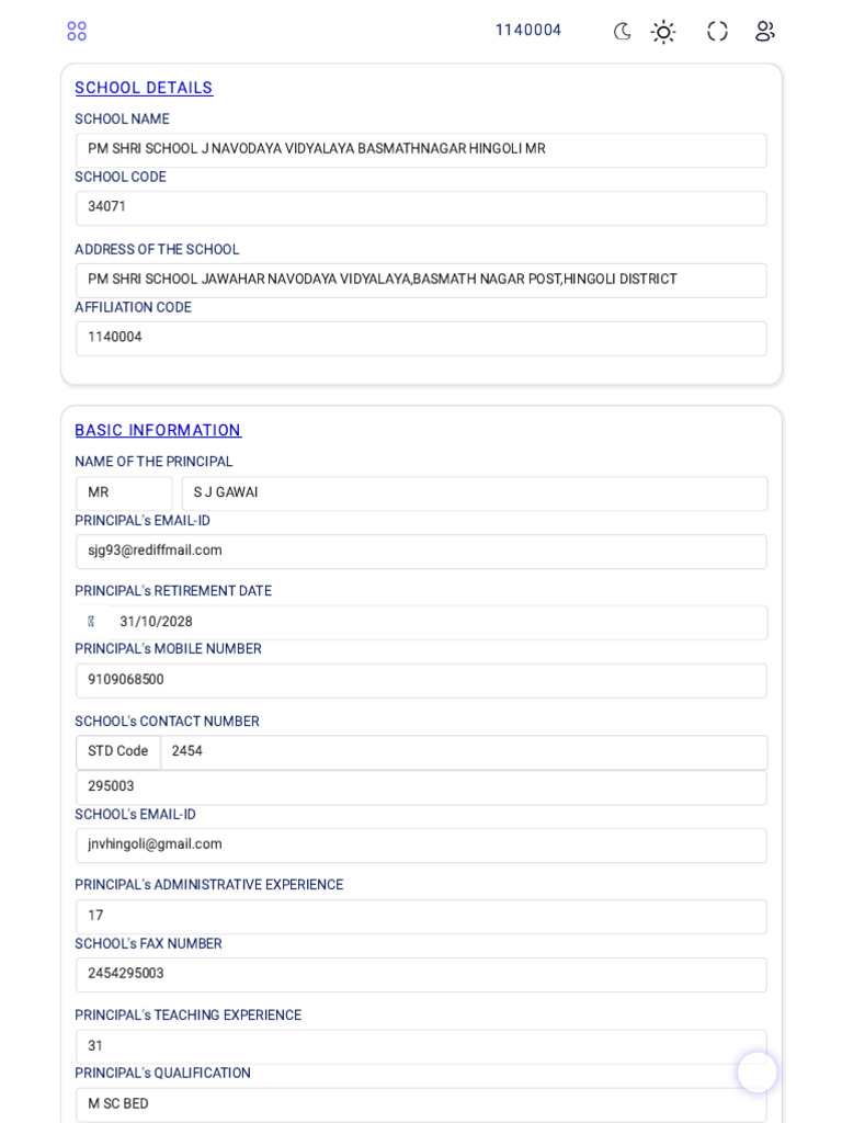 Basic Details - Oasis 6.0 Cbse | PDF | Educational Institutions | Schools