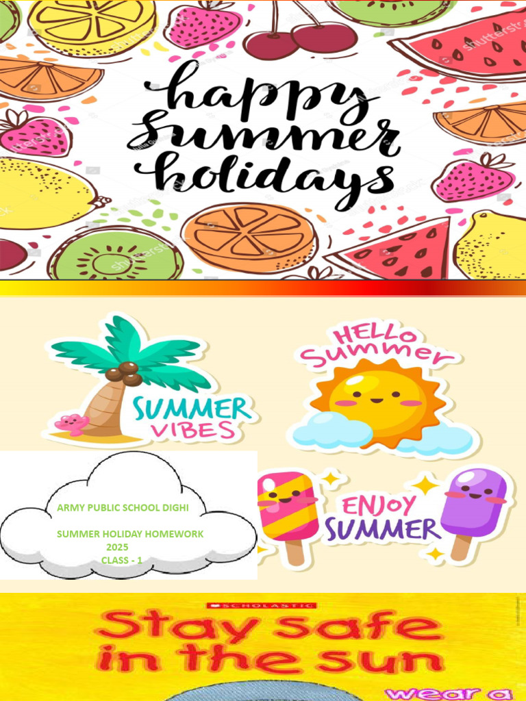 Class 1 Summer Holiday Homework | PDF