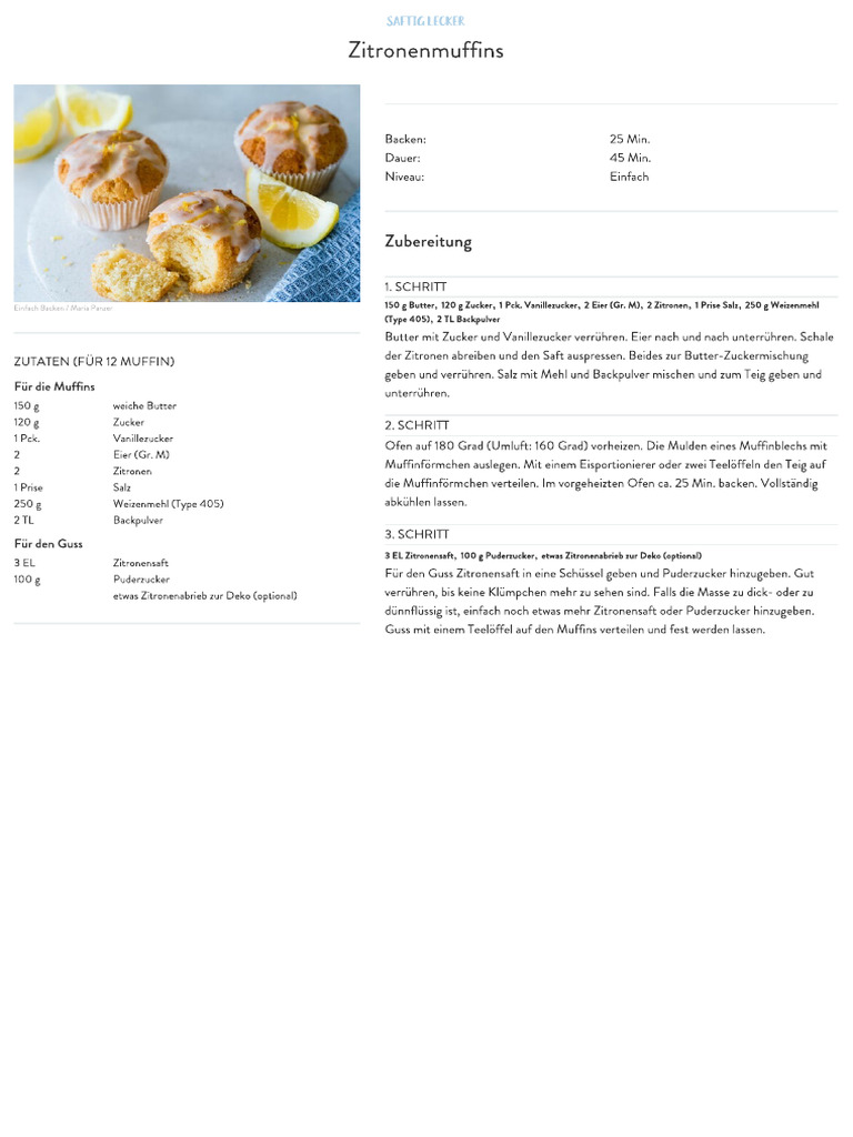 Zitronen Muffins | PDF