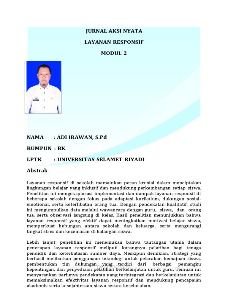 Modul Pelatihan Layanan Responsif Siswa | PDF