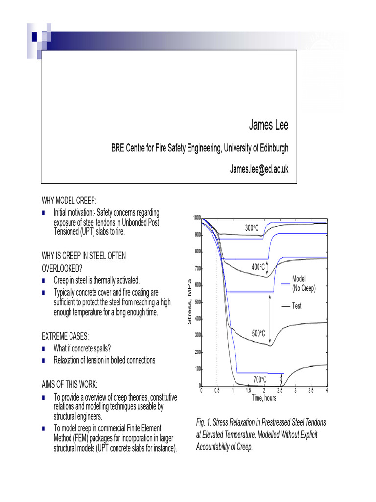 Modeling Creep Steel Structures Under Fire | PDF | Creep (Deformation ...