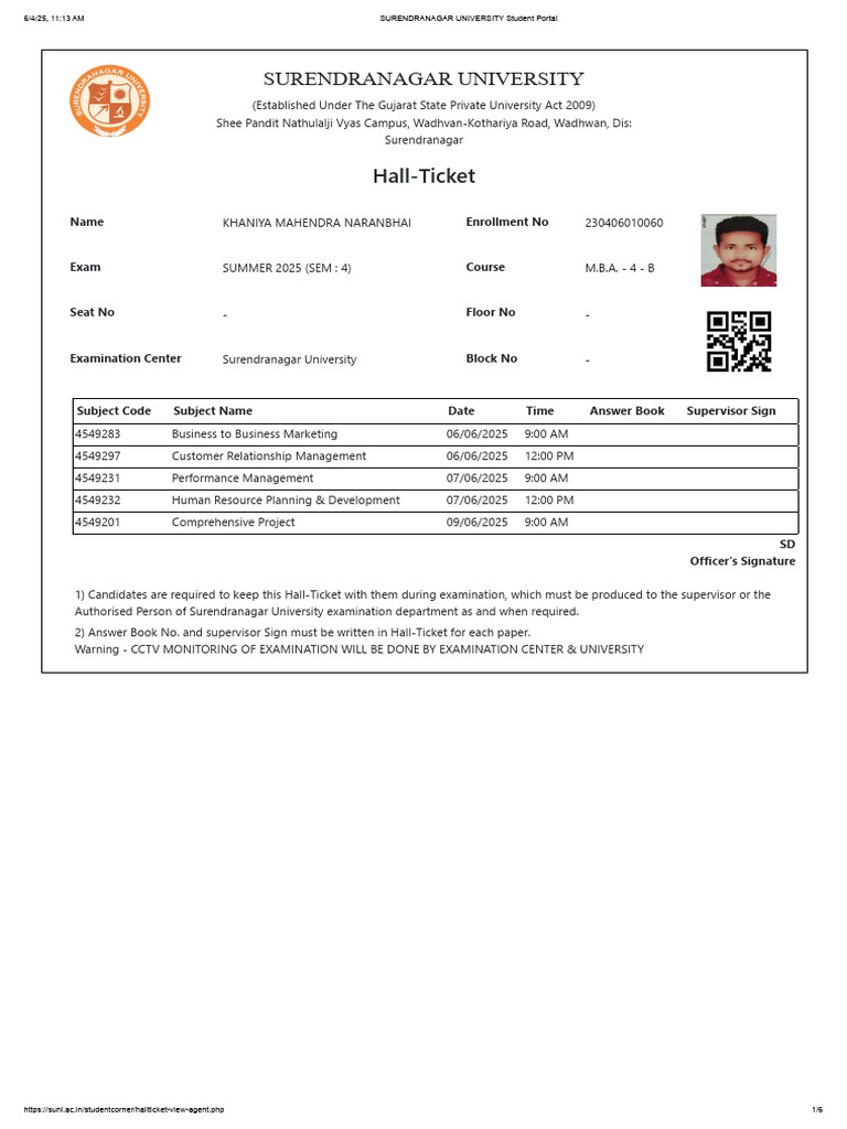 M B A Surendranagar University Student Portal | PDF | Marketing | Business Economics