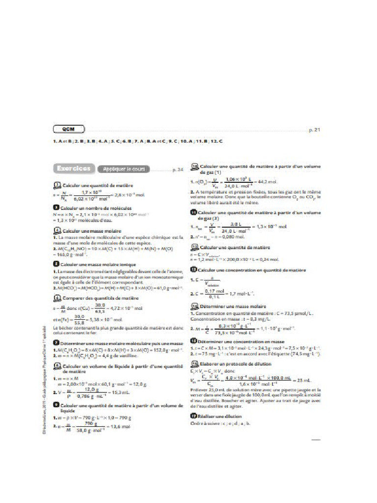 Corrections Exercices c1 | PDF