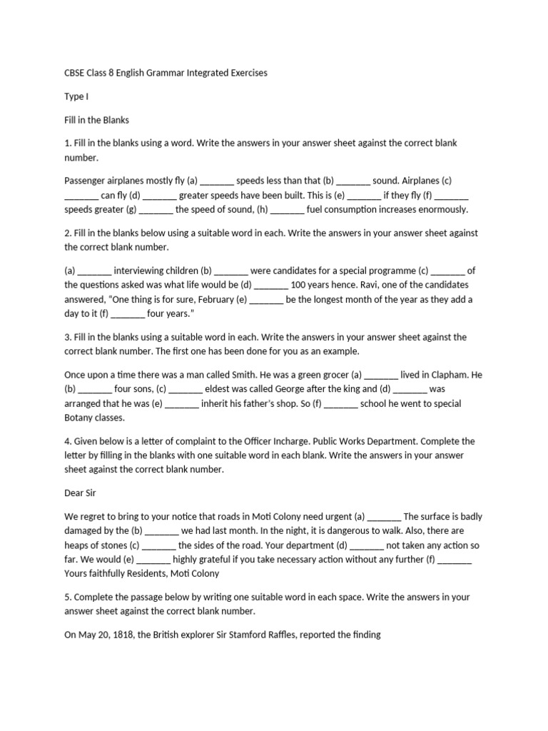 CBSE Class 8 Eng Grammar | PDF | Haemophilia