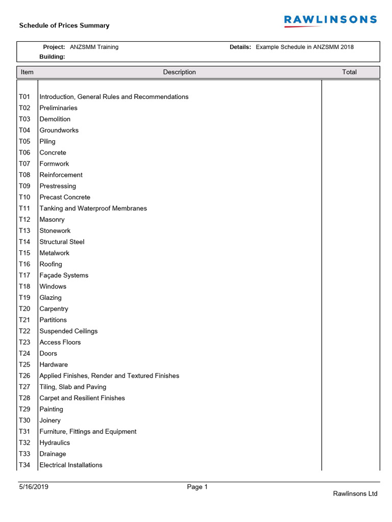 ANZSMM Example Schedule-Pages-1-1 | PDF | Architectural Design ...