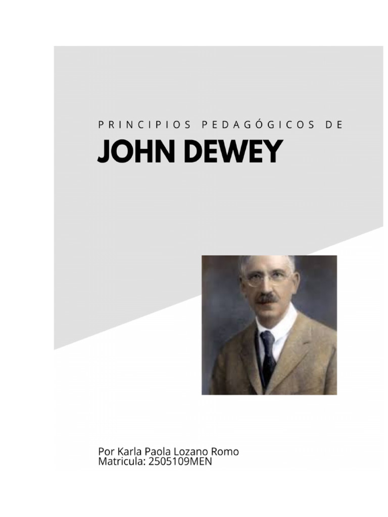 Principios Pedagogicos de John Dewey | PDF | John Dewey | Aprendizaje