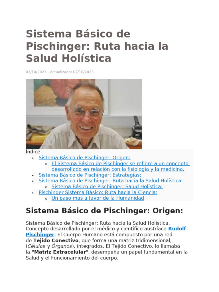Sistema Pischinger: Salud Holística Integral | PDF | Estrés (biología ...