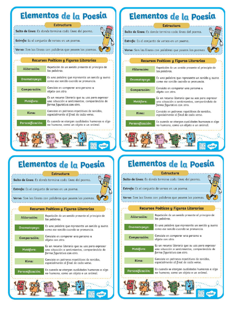 Elementos Del Poema Lamina | PDF