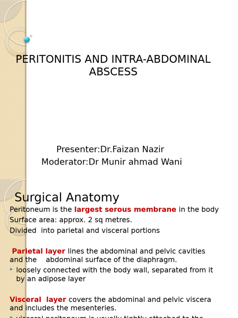 Peritonitis and Intraabdominal Abscess 3 | PDF | Peritoneum | Abdomen