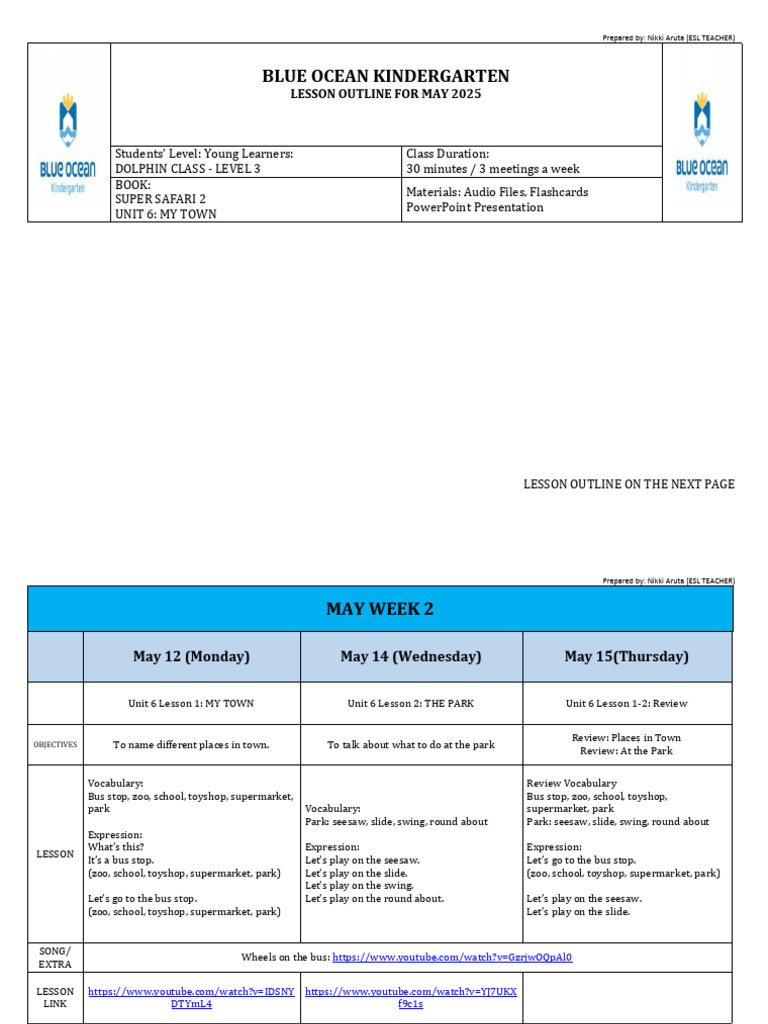 Dolphin - May Lesson Outline | PDF | Second Language Acquisition | Applied Linguistics