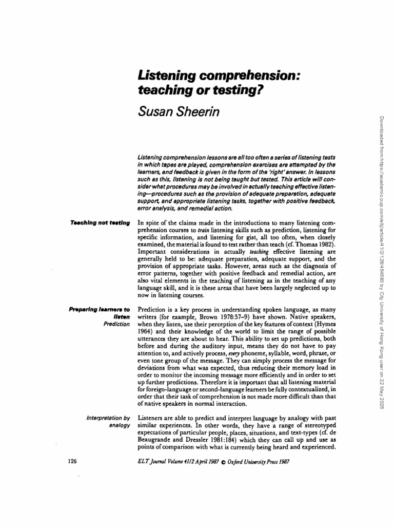 Teaching Effective Listening Skills | PDF | Learning | Recall (Memory)