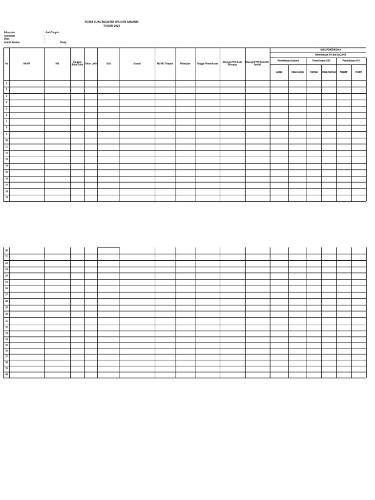FORM Register IVA | PDF