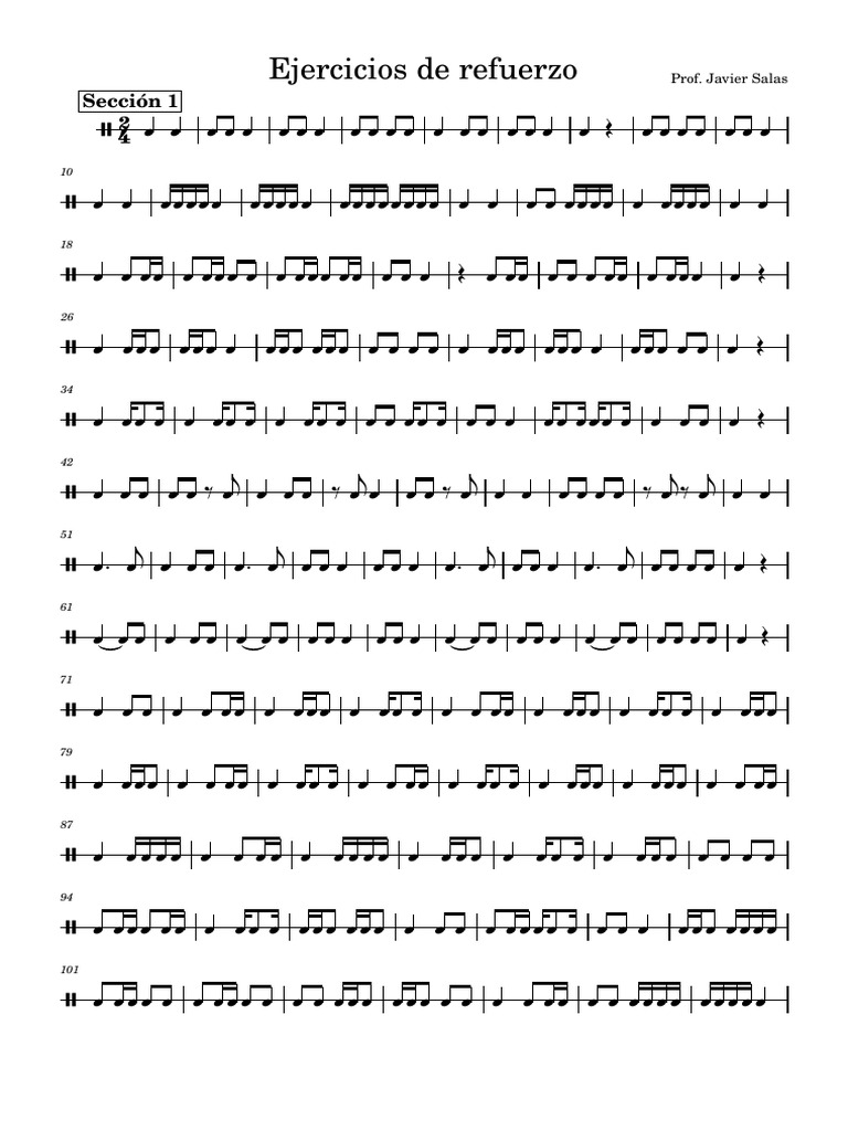 Ejercicios de Ritmo Prof. Javier Salas | PDF