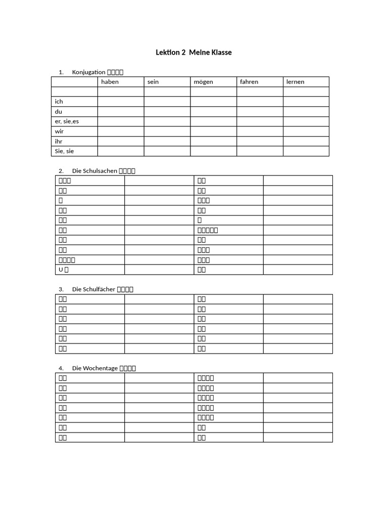 Lektion 2 Meine Klasse | PDF