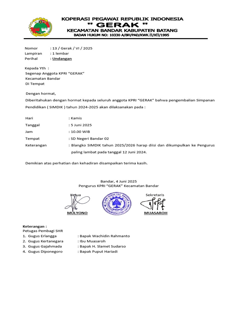 Undangan SIMDIK 2025 | PDF