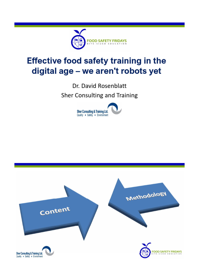 Effective Food Safety Training in The Digital Age - We Aren' T Robots Yet | PDF | Social ...