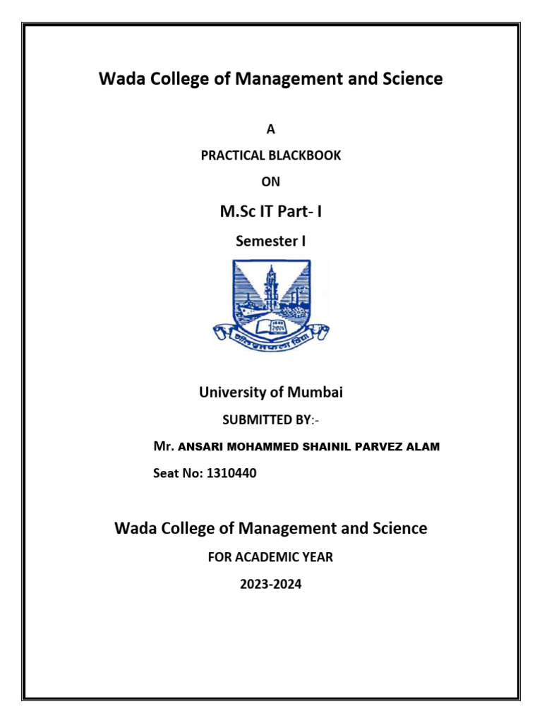 MSC Sem1 Cover Page 1 | PDF