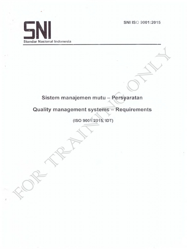 Sni Iso 9001-2015 WM | PDF