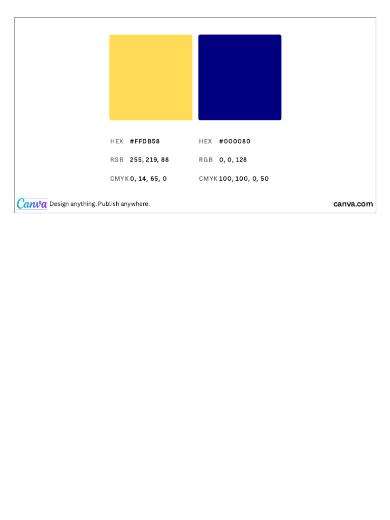 Navy Blue and FFDB58 Color Codes | PDF