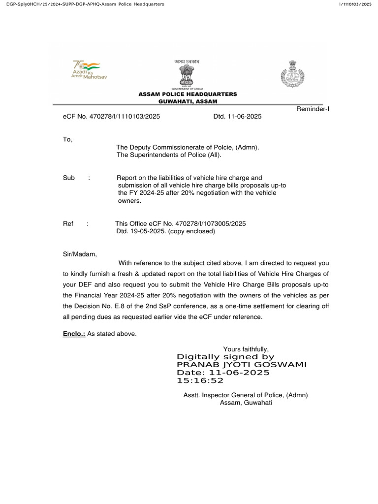 Vehicle Hire Charge Report Request | PDF