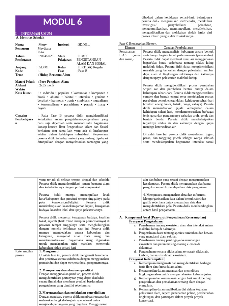 Modul Ajar 6 - Merry Meydiana Putri | PDF