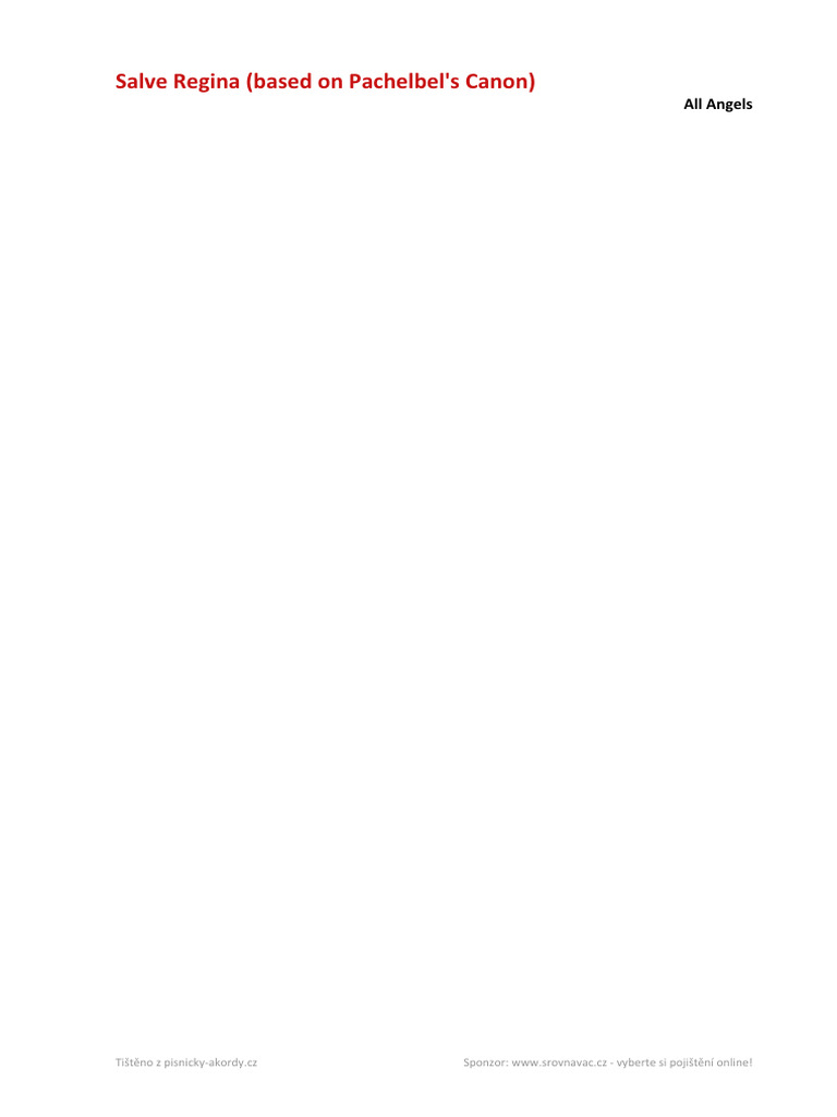 Salve Regina Based On Pachelbels Canon | PDF