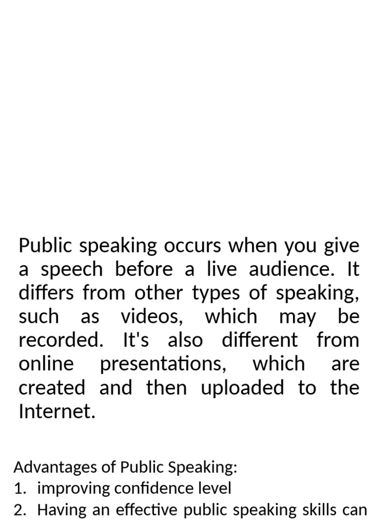 Public Speaking Powerpoint | PDF
