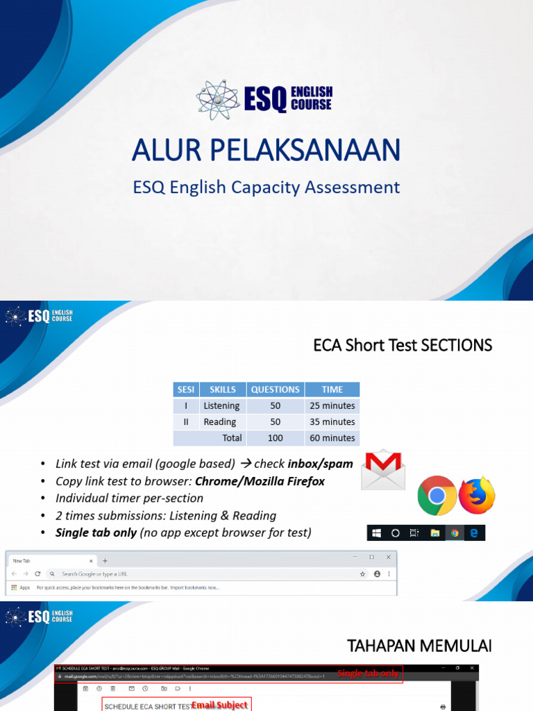 Alur Pelaksanaan English Capacity Assessment EST | PDF | Computer ...