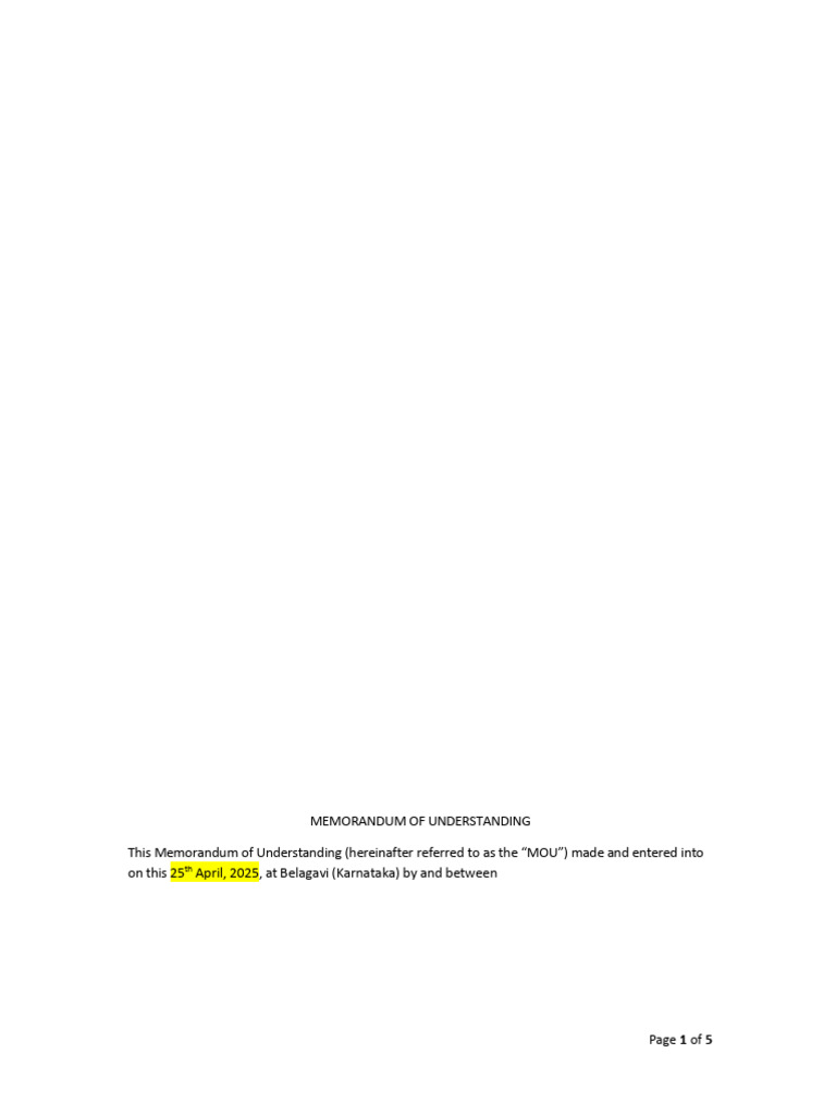 Mou SSWL 17042025-Revised | PDF | Banks | Loans