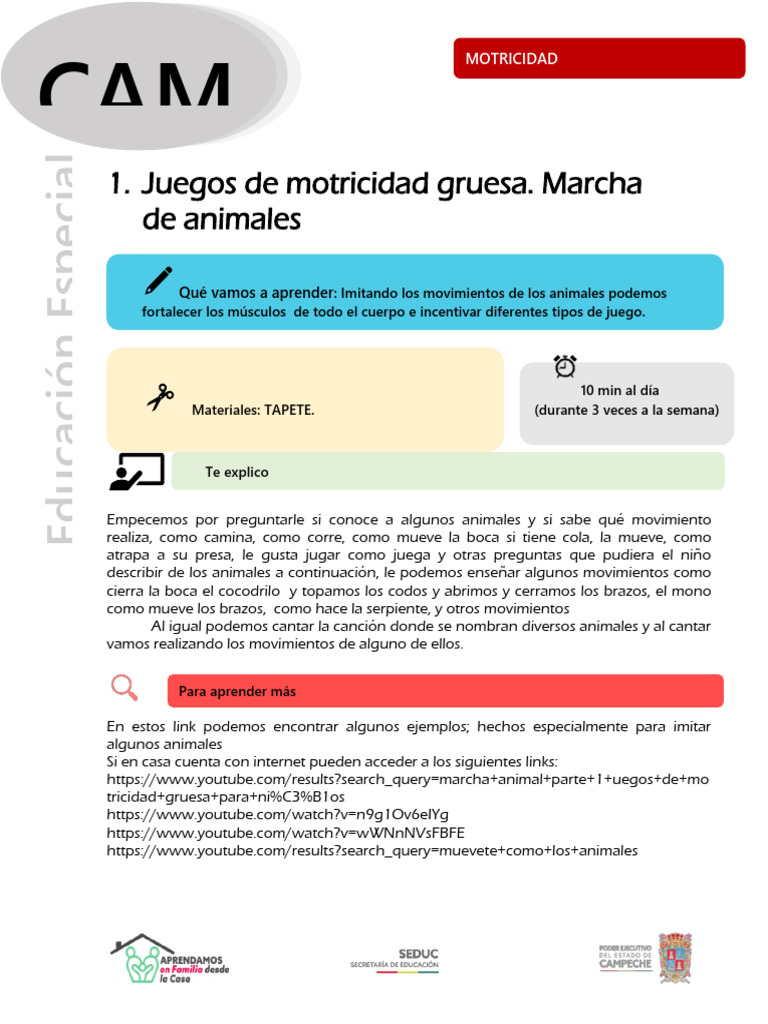 Motricidad Gruesa Animales - MABEL | PDF