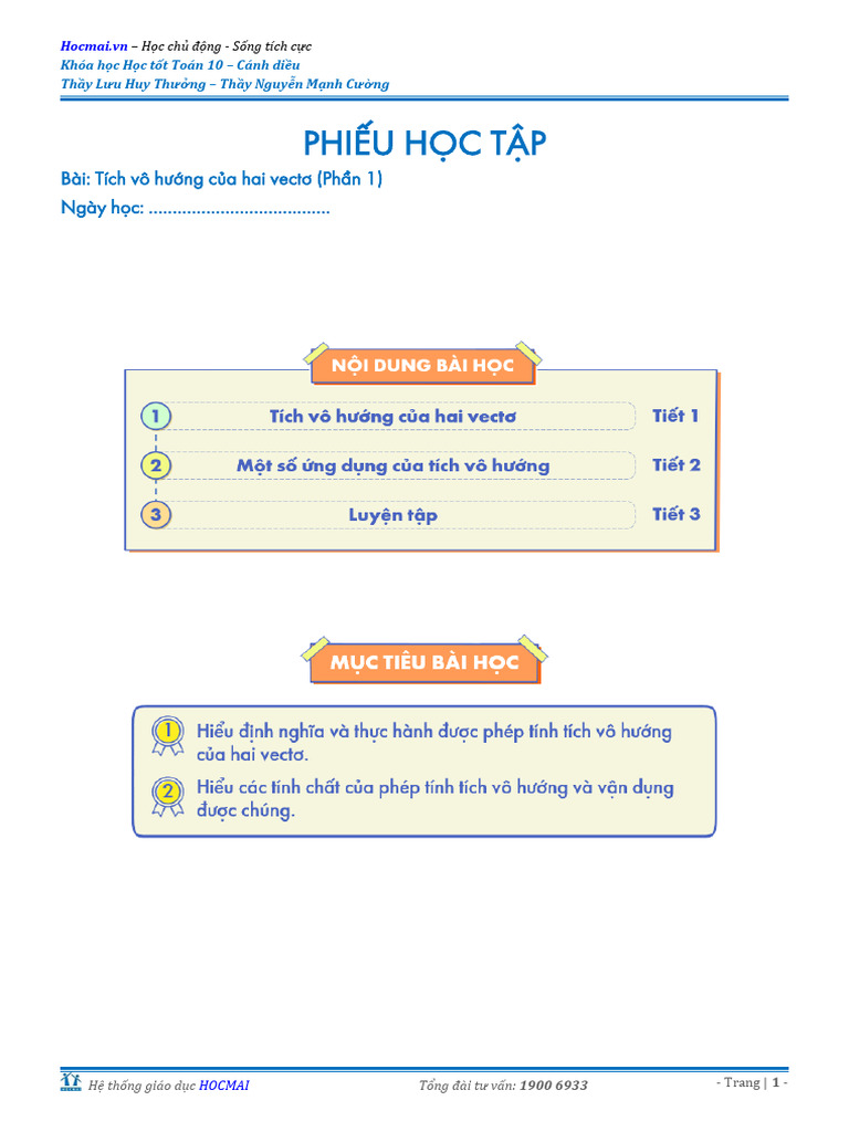 CD-C4-B6 Tich Vo Huong Cua Hai Vecto Phan 1 | PDF